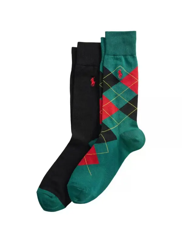 Polo Ralph Lauren Pony-embroidered Argyle Socks - Black