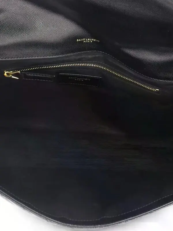 Saint Laurent Classic Monogram Envelope Satchel Matelasse Chevron Leather Large Shoulder Bag