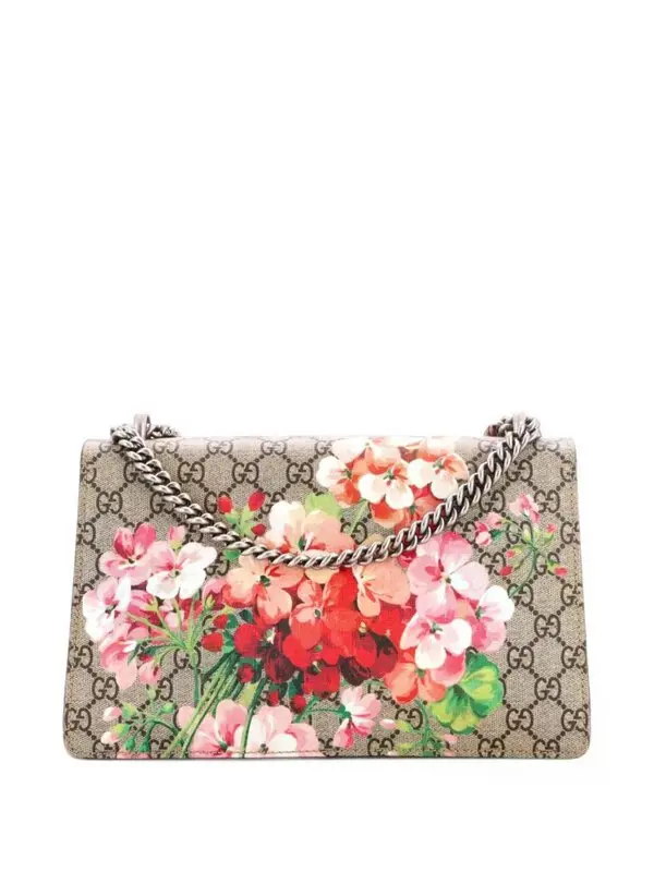 Gucci Dionysus Bag Blooms Print Gg Coated Canvas Small Shoulder Bag