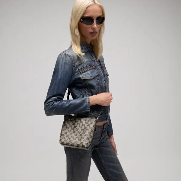 Gucci Gg Emblem Nano Bucket Bag Original Gg Fabric