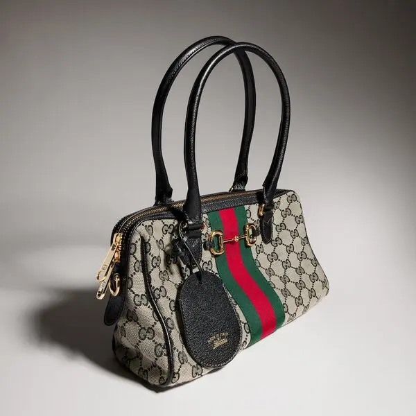 Gucci Borsetto Medium Boston Bag Original Gg Fabric