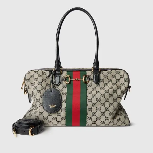 Gucci Borsetto Large Boston Bag Original Gg Fabric