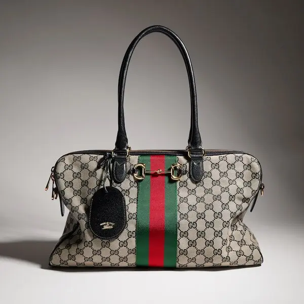 Gucci Borsetto Large Boston Bag Original Gg Fabric