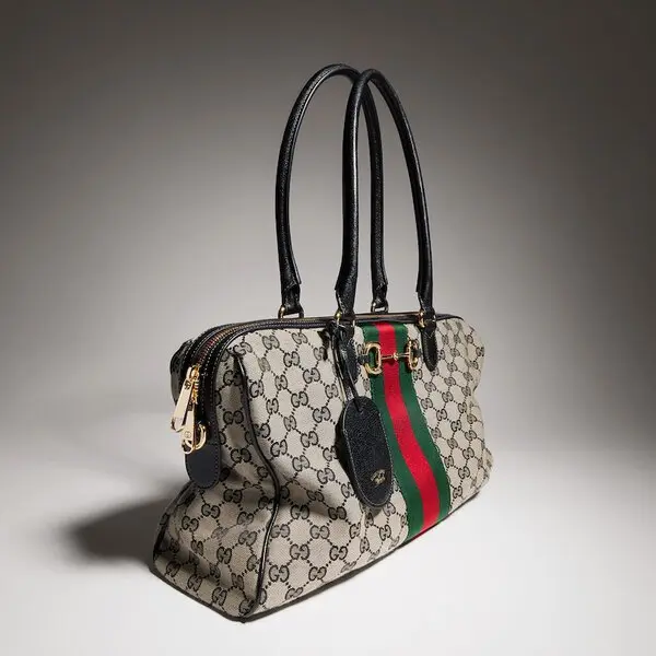 Gucci Borsetto Large Boston Bag Original Gg Fabric
