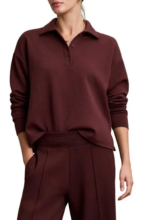 RHONE Dreamglow Polo Sweatshirt - Cherry Bark