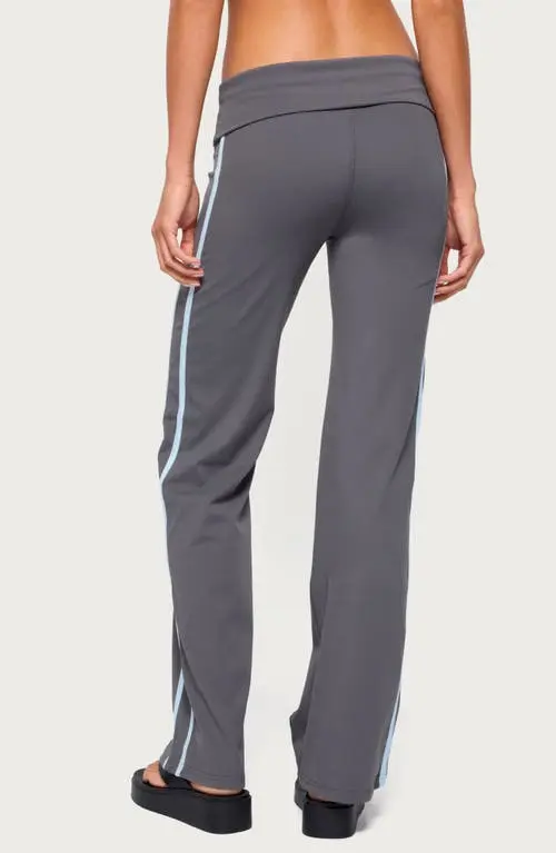 EDIKTED Anica Striped Mid Rise Foldover Pants