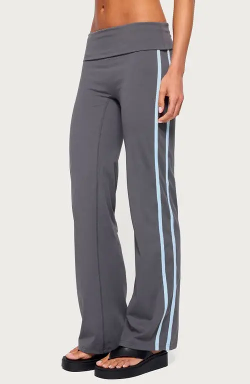 EDIKTED Anica Striped Mid Rise Foldover Pants