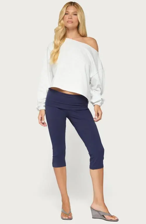 EDIKTED Rocio Foldover Capri Pants
