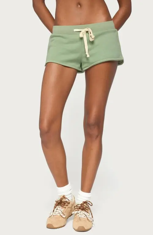 EDIKTED Celiah French Terry Shorts - Sage