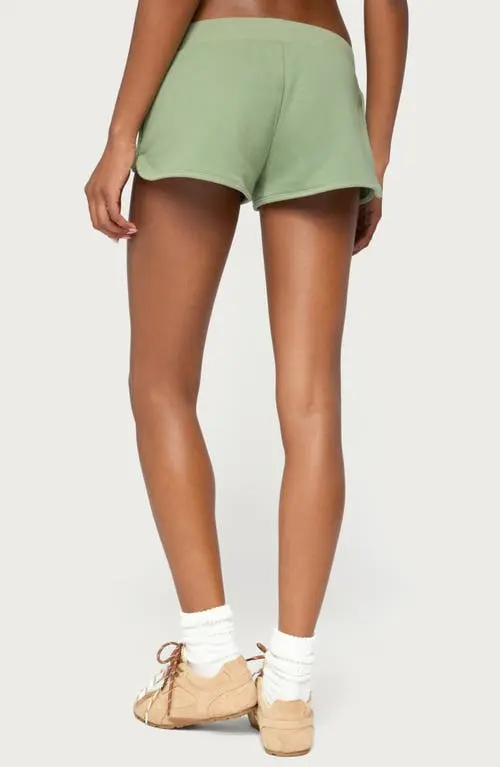 EDIKTED Celiah French Terry Shorts - Sage