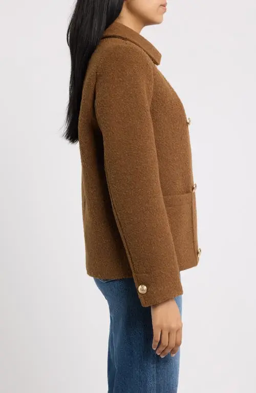 Bernardo Plaid Double Breasted Short Coat