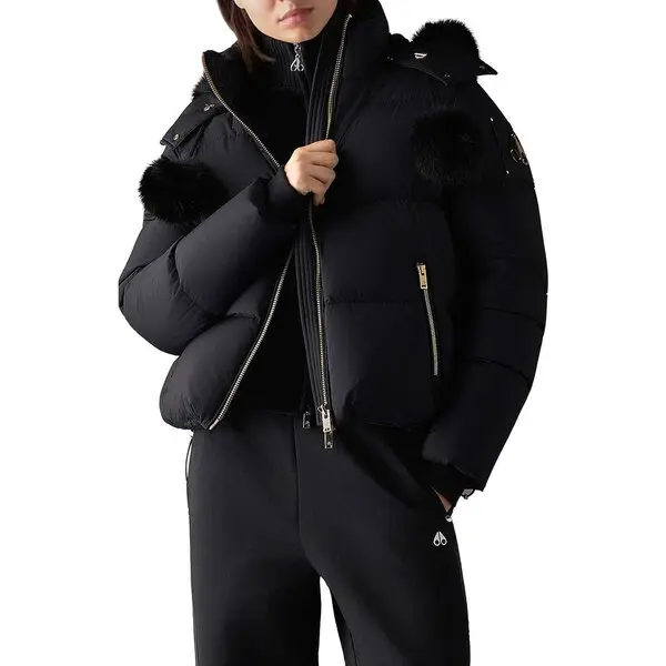 Moose Knuckles Misti Peak Faux Fur Trim Puffer Jacket