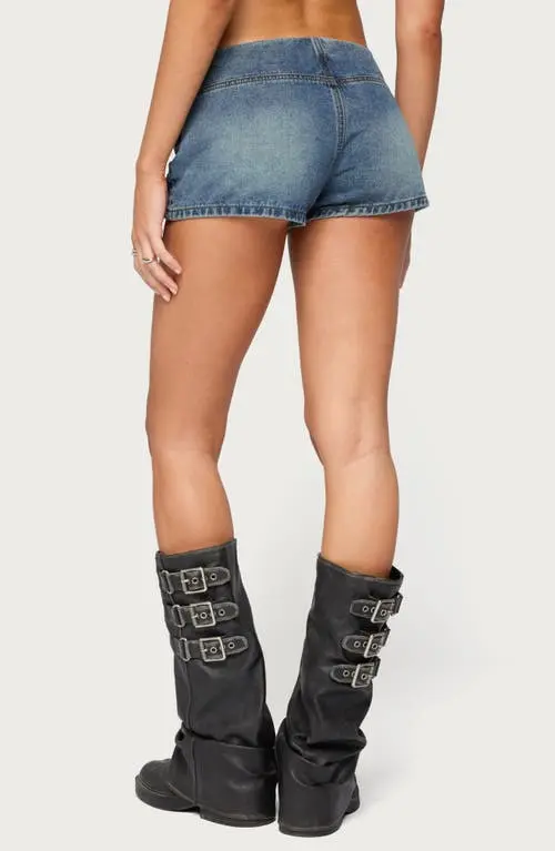 EDIKTED Jazzy Low Rise Denim Shorts
