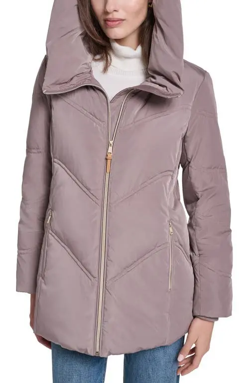 Cole Haan Water Repellent Down & Feather Fill Puffer Jacket - Cashew