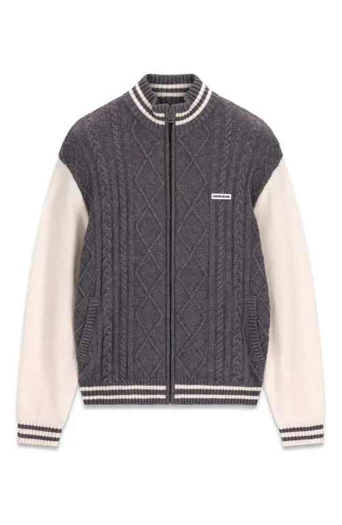 Guess Zipped Bomber Sweater