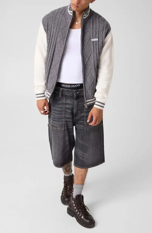 Guess Zipped Bomber Sweater
