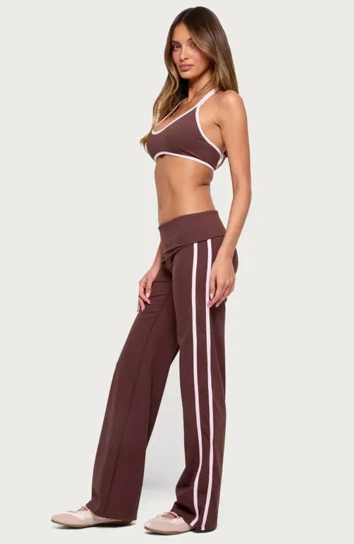 EDIKTED Anica Side Stripe Foldover Pants