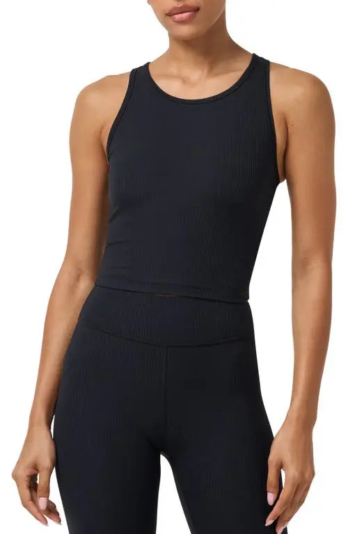 Travis Mathew Pulse Performance Rib Crop Tank - Black
