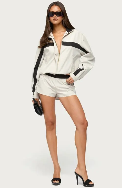 EDIKTED Emrie Stripe Nylon Shorts