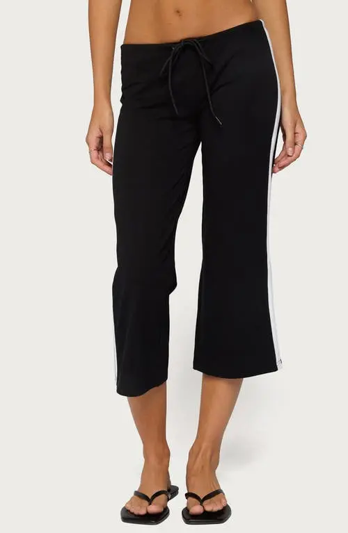 EDIKTED Milene Side Stripe Terry Drawstring Capri Pants