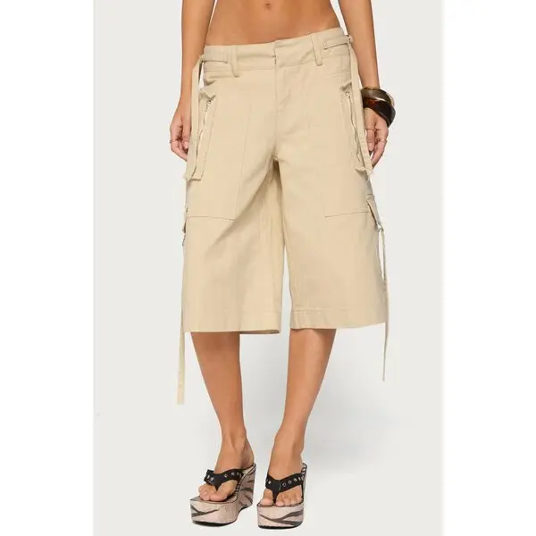 EDIKTED Avelisse Cotton Cargo Bermuda Shorts