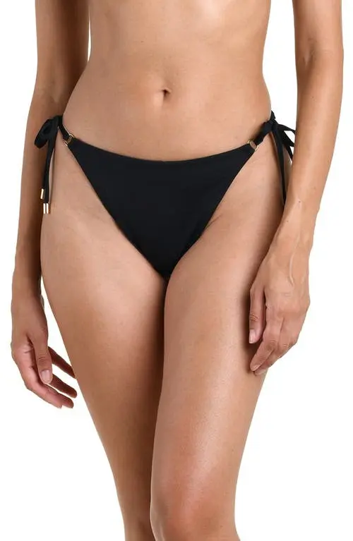 La Blanca Island Goddess Side Tie Bikini Bottoms - Black