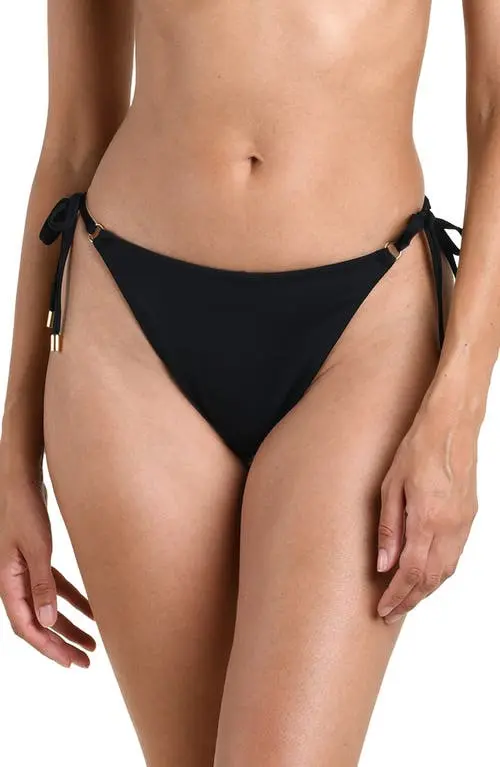 La Blanca Island Goddess Side Tie Bikini Bottoms - Black