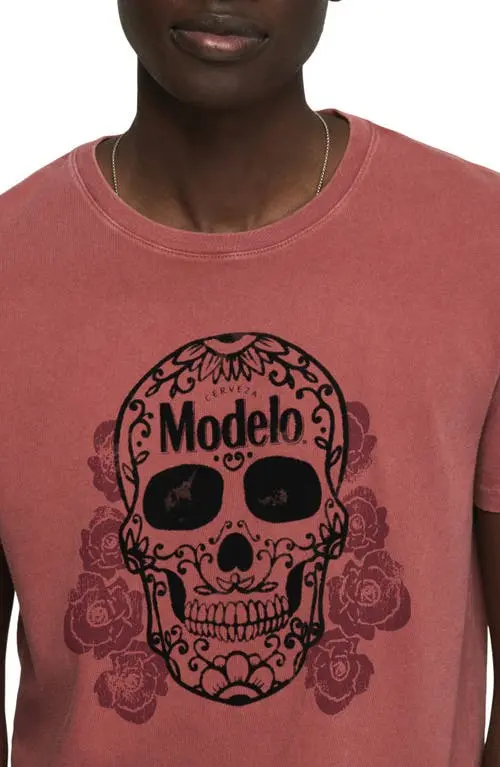Lucky Brand Modelo Skull Roses Graphic T-shirt