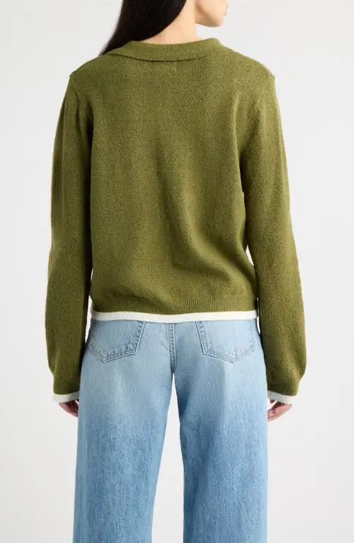 A.REN Charlene Tipped Sweater Polo