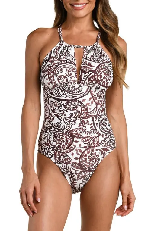 La Blanca Convertible High Neck One-piece Swimsuit - Espresso
