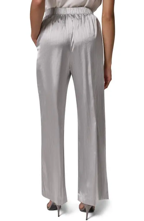 Donna Karan New York Metallic Pinstripe Pull On Wide Leg Pants
