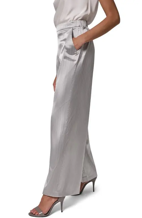 Donna Karan New York Metallic Pinstripe Pull On Wide Leg Pants