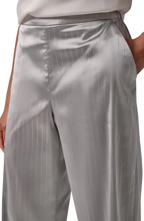 Donna Karan New York Metallic Pinstripe Pull On Wide Leg Pants