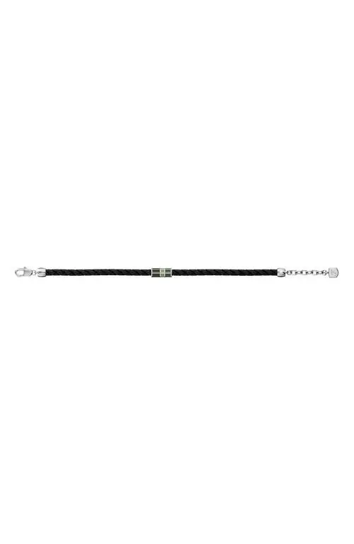 Fossil Everett Woven Leather Bracelet - Black