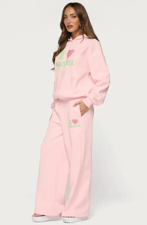 EDIKTED I Heart Matcha Wide Leg Sweatpants