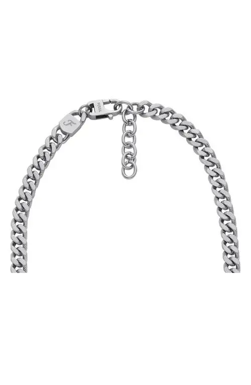 Fossil Harlow Linear Texture Chain Necklace