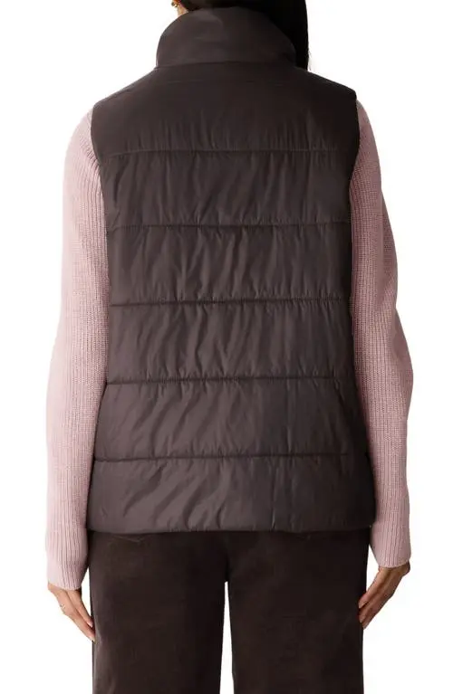 Eileen Fisher High Collar Quilted Vest