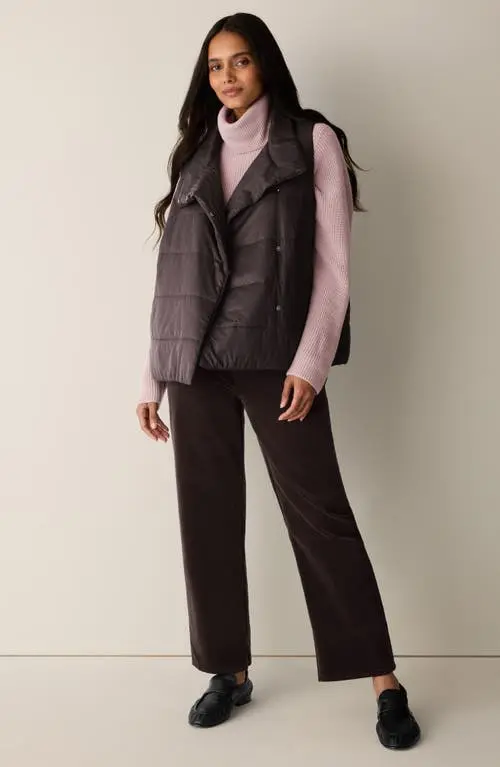 Eileen Fisher High Collar Quilted Vest