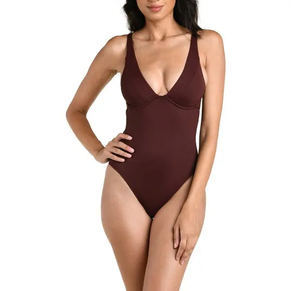 La Blanca Island Goddess Underwire One-piece Swimsuit - Java