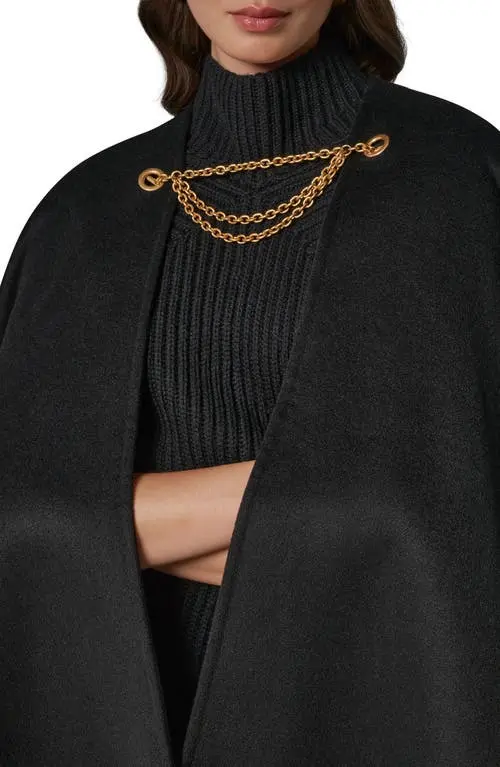 Donna Karan New York Chain Closure Wool Blend Cape
