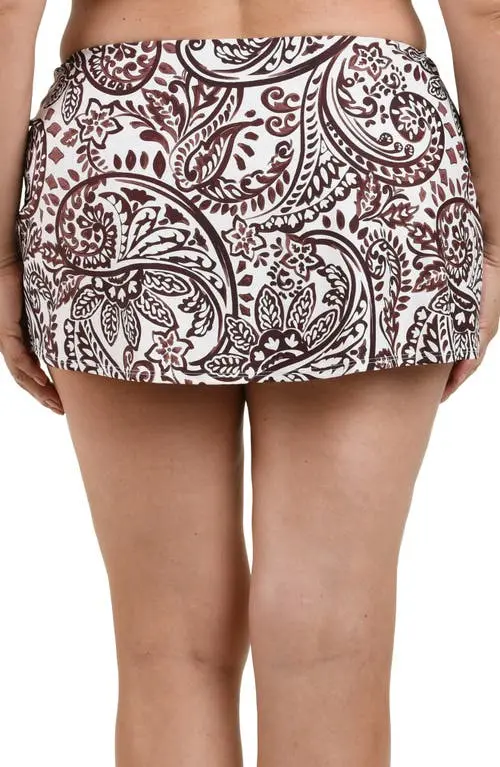 La Blanca Painted Pasiley Skirted Swim Bottoms
