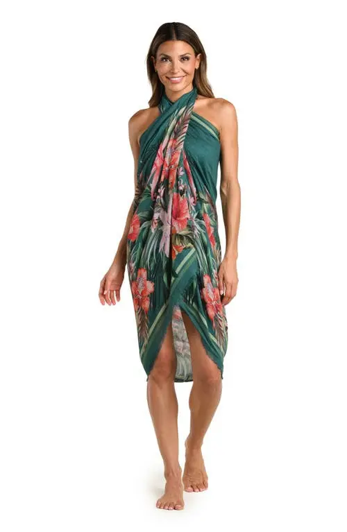 La Blanca Courtyard Palms Pareo Cover-up - Jungle