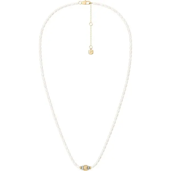 Fossil Harlow Pav Rondelle Imitation Pearl Necklace