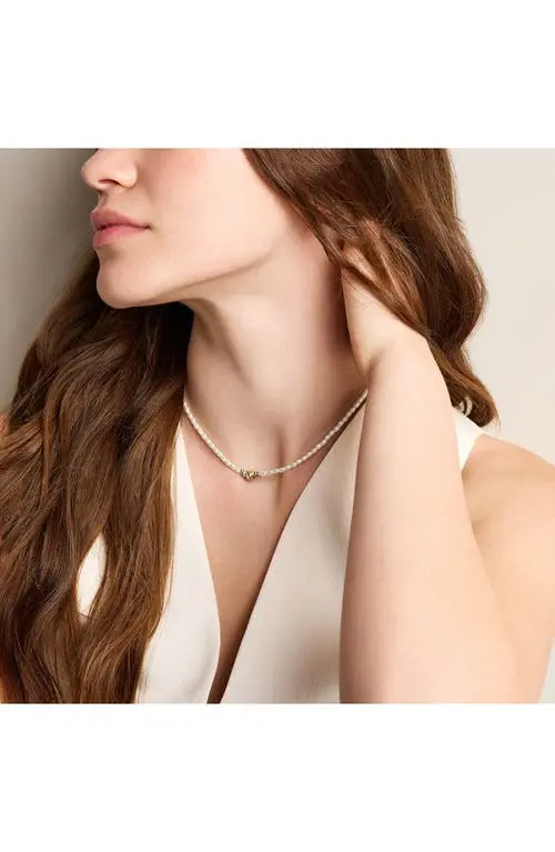 Fossil Harlow Pav Rondelle Imitation Pearl Necklace
