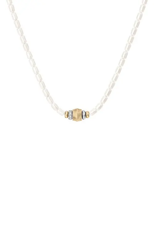 Fossil Harlow Pav Rondelle Imitation Pearl Necklace