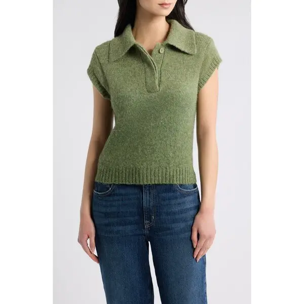 A.REN Charlene Short Sleeve Polo Sweater