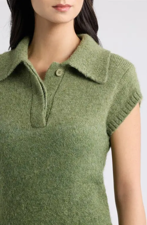 A.REN Charlene Short Sleeve Polo Sweater