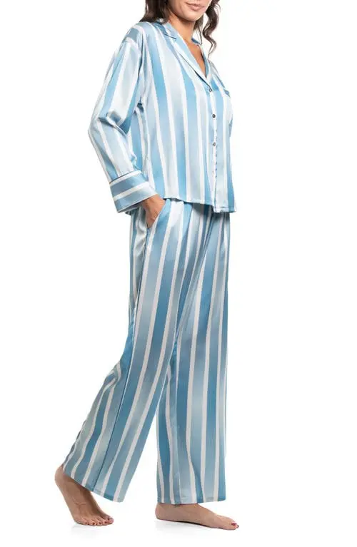 MIDNIGHT BAKERY Stripe Satin Pajamas