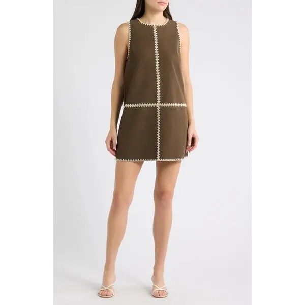 A.REN Haleigh Faux Leather Shift Minidress