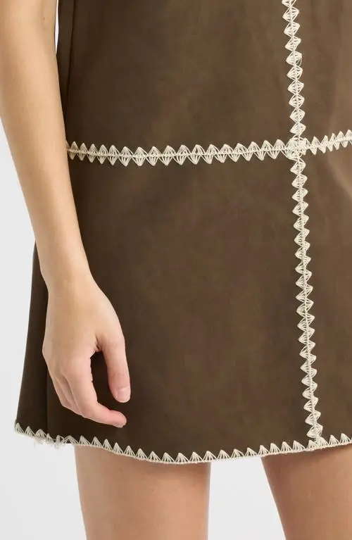 A.REN Haleigh Faux Leather Shift Minidress